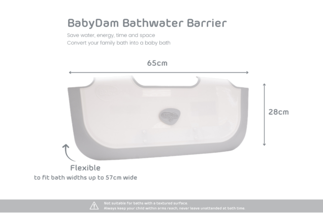 BabyDam Bathwater Barrier - BabySize your bath with BabyDam